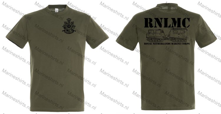 BV 206D shirt 2 zwart op Legergroen | BV206D2zwopLgroen